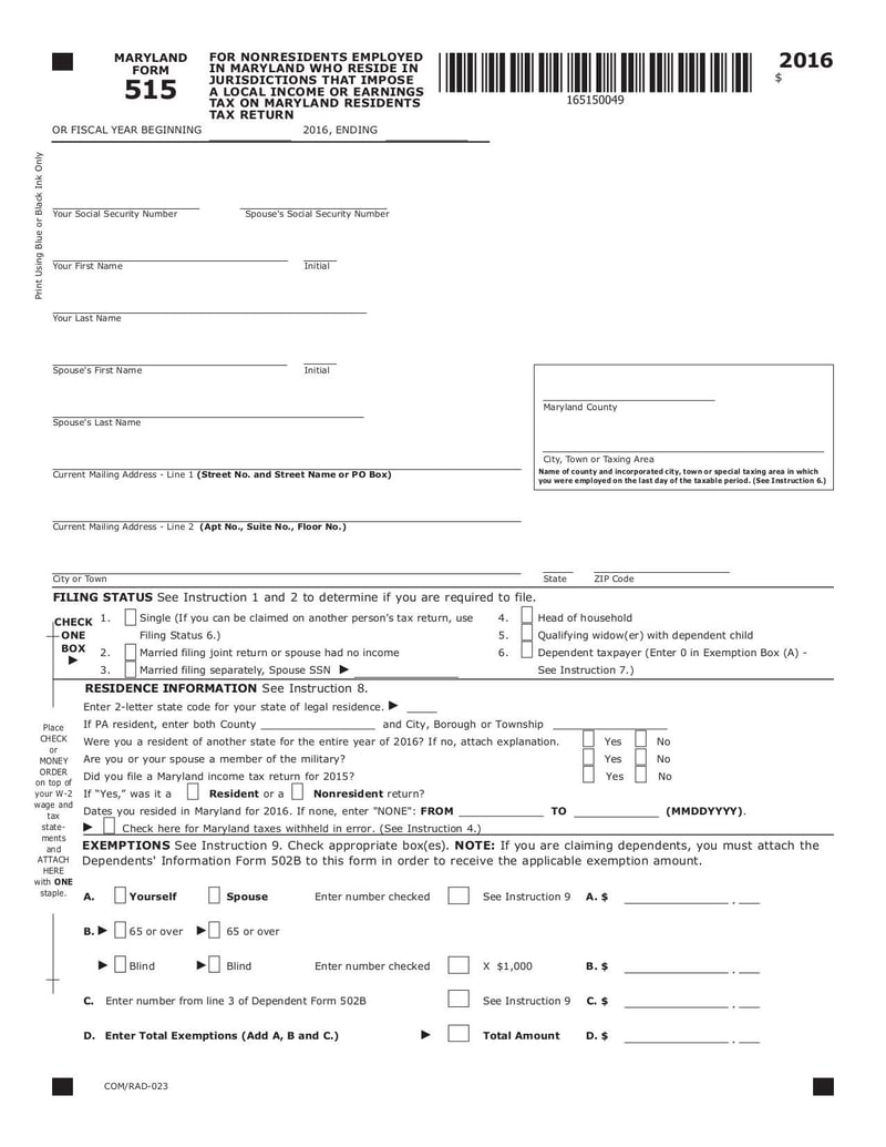 Maryland Tax Form 515 | Fill and sign online with Lumin