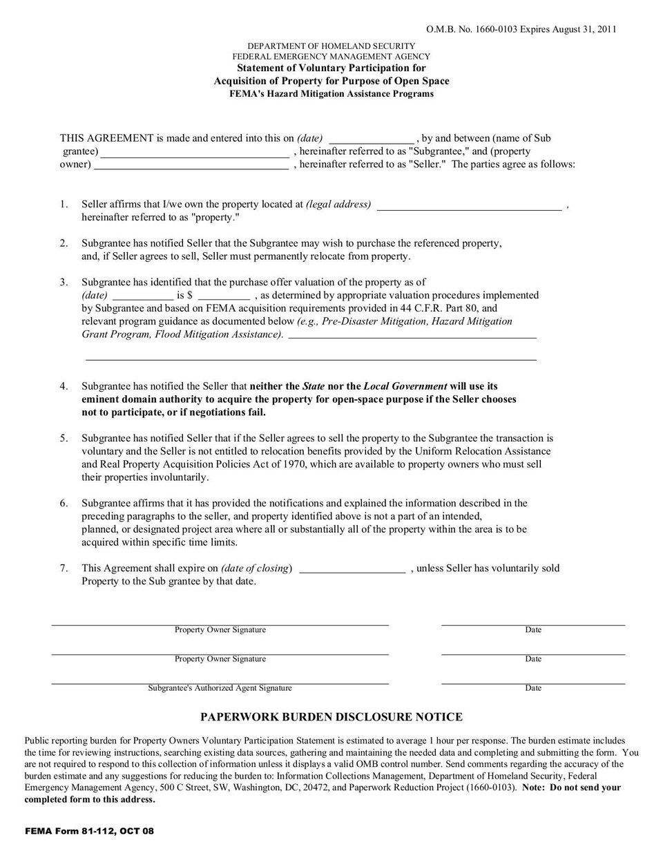 FEMA Form 81-112 | Fill and sign online with Lumin