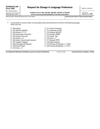 Schedule LEP (Form 1040) | Fill and sign online with Lumin