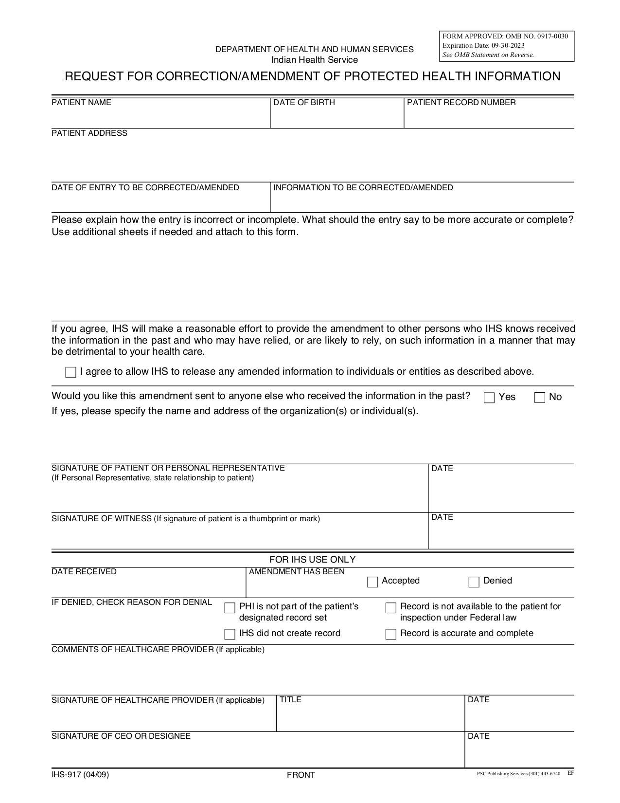 Form IHS-917 | Fill and sign online with Lumin