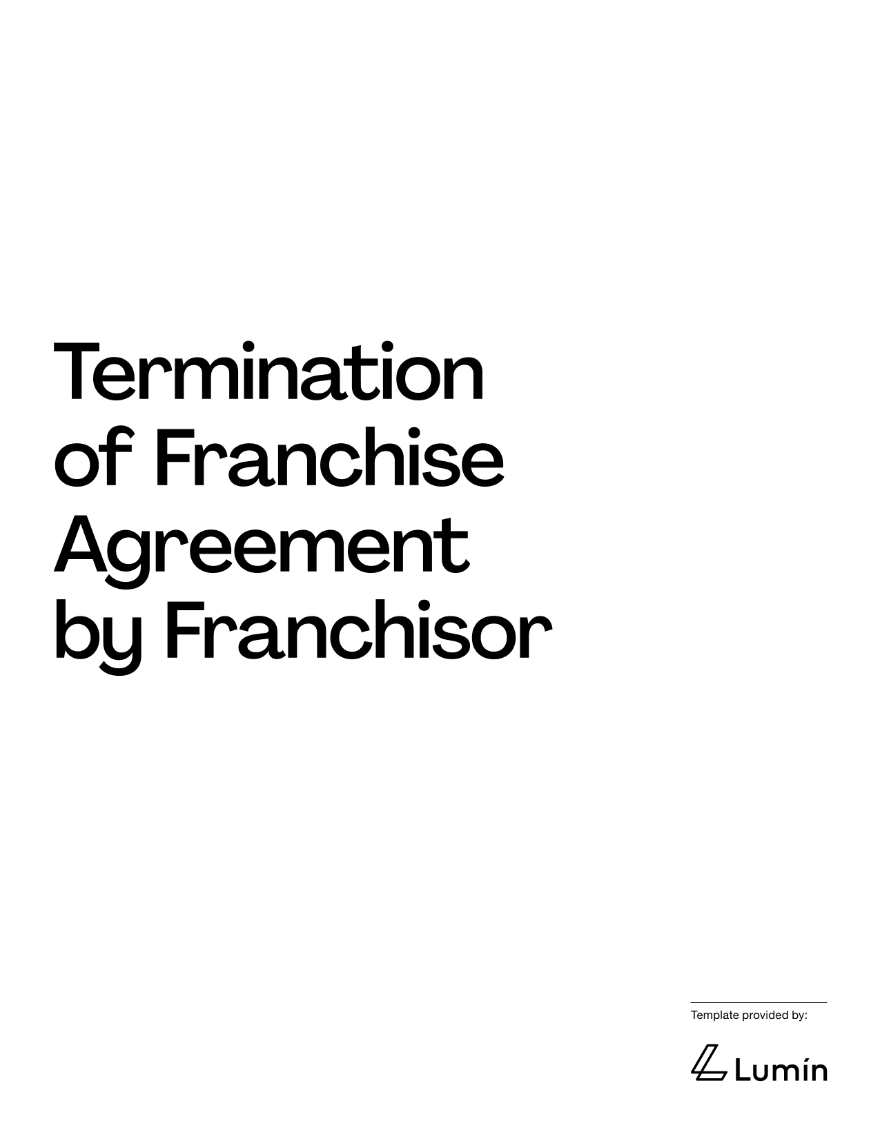 Termination of Franchise Agreement by Franchisor Template | Fill and ...