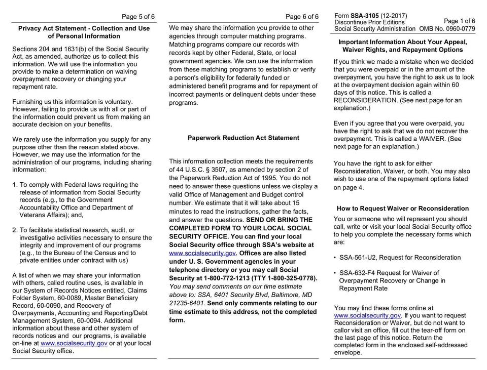 Form SSA-3105 | Fill and sign online with Lumin