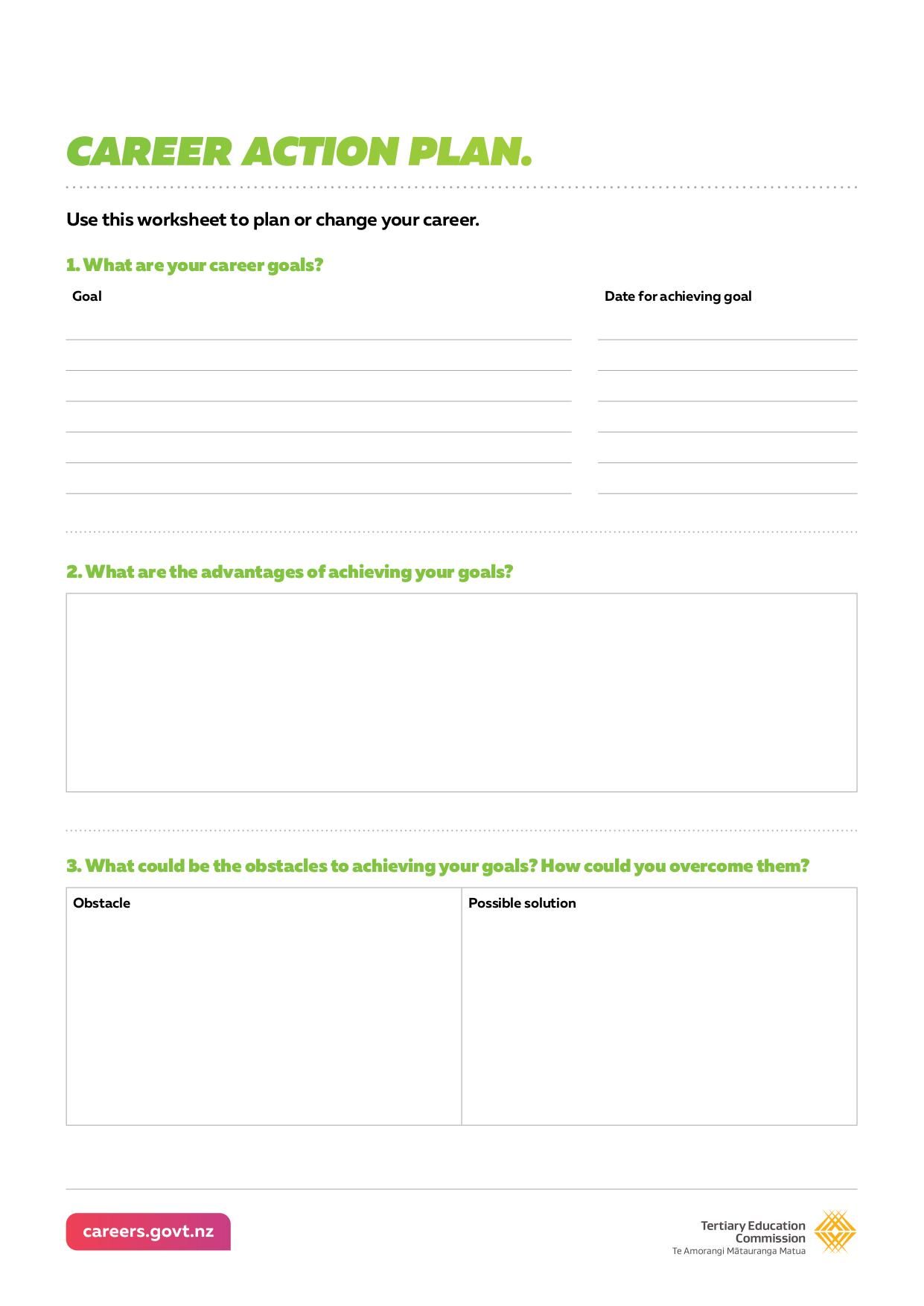 Career Action Plan Worksheet | Fill and sign online with Lumin