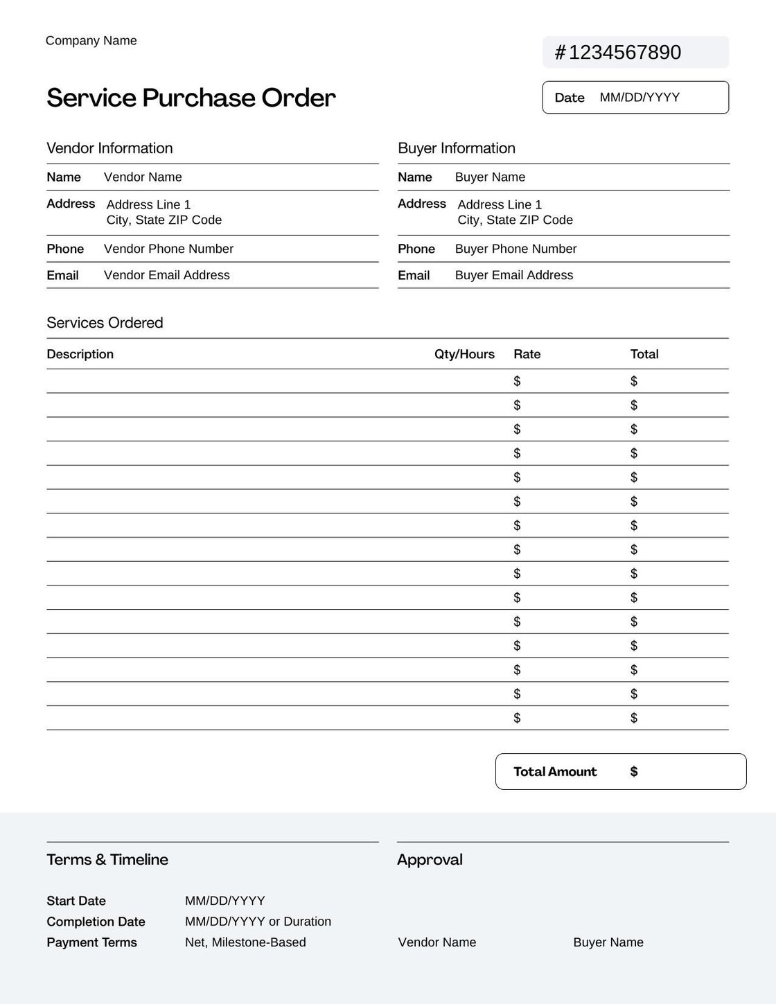 Service Purchase Order Template | Fill and sign with Lumin