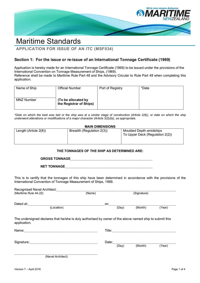 Form MSF034 Application for Issue of an ITC | Fill and sign online with ...