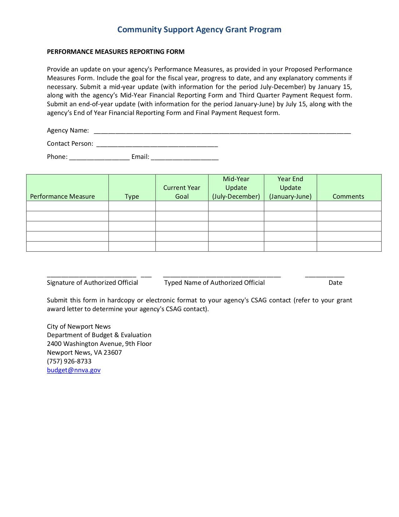 Performance Measures Reporting Form | Fill and sign online with Lumin