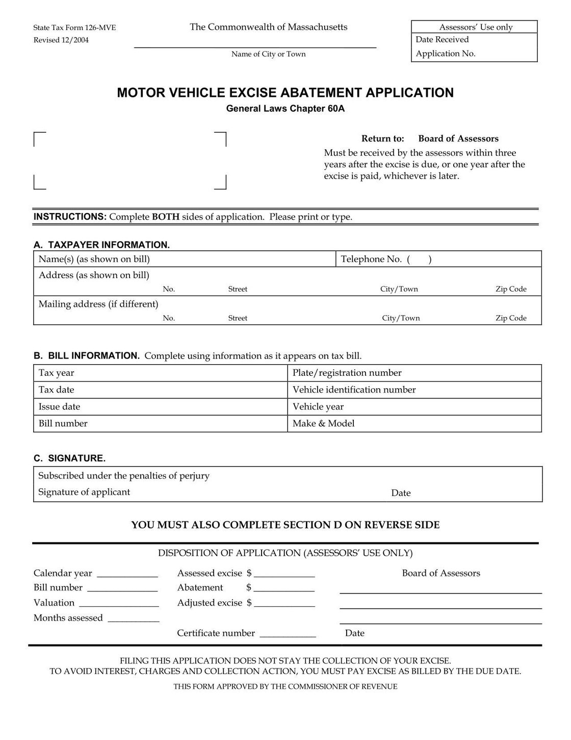 Form 126-MVE (2004) | Fill and sign with Lumin