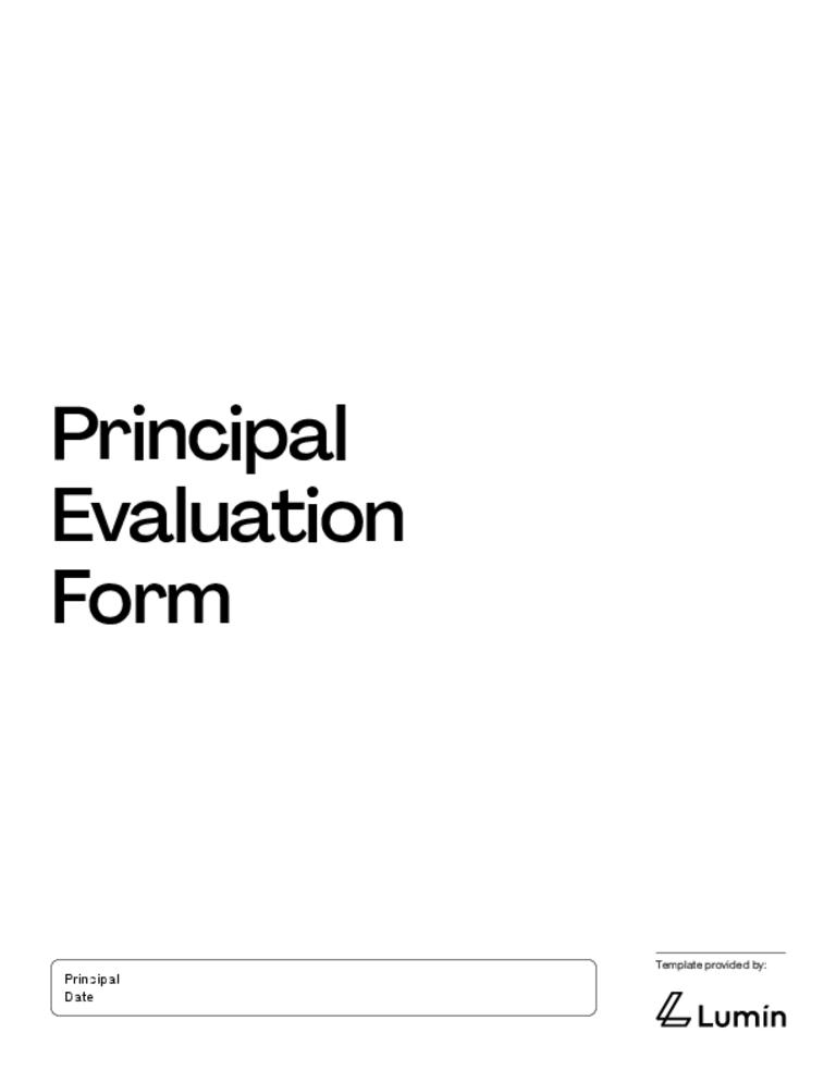 Principal Evaluation Template | Fill and sign online with Lumin