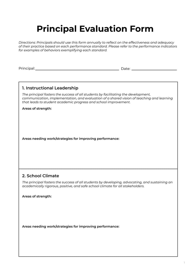 Principal Evaluation Template | Fill and sign online with Lumin