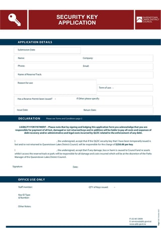 Security Key Application | Fill and sign online with Lumin