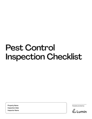 Pest Control Inspection Checklist Template | Fill and sign with Lumin