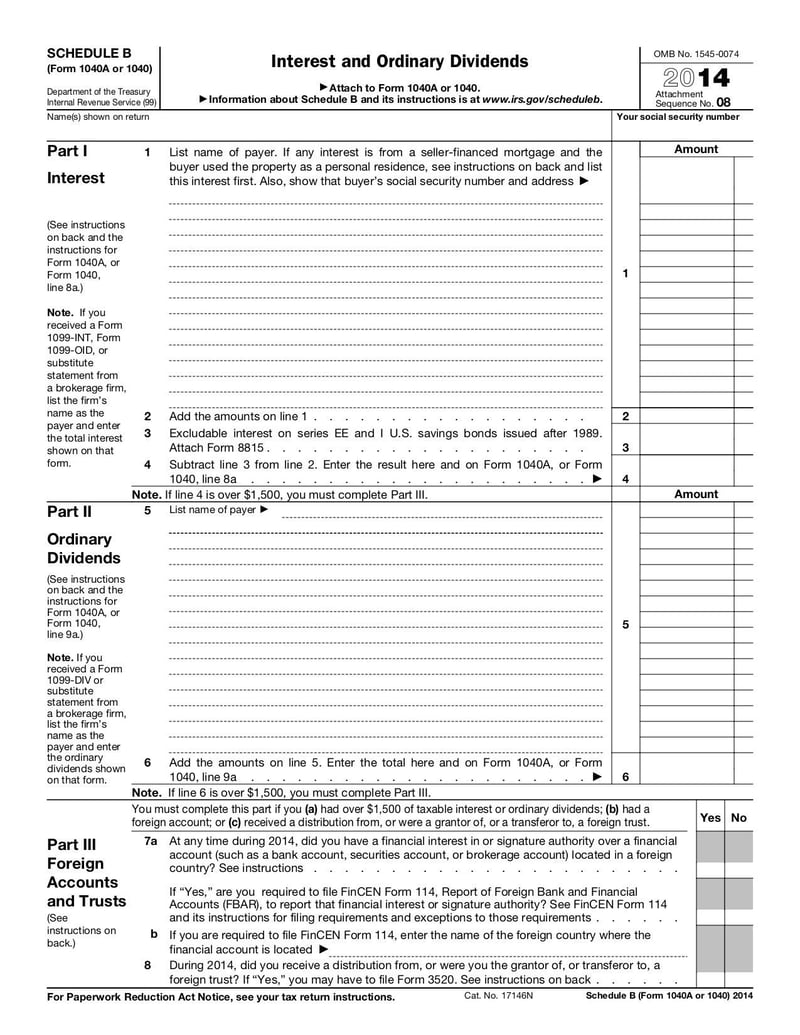 Form 1040A or 1040 (Schedule B) | Fill and sign online with Lumin