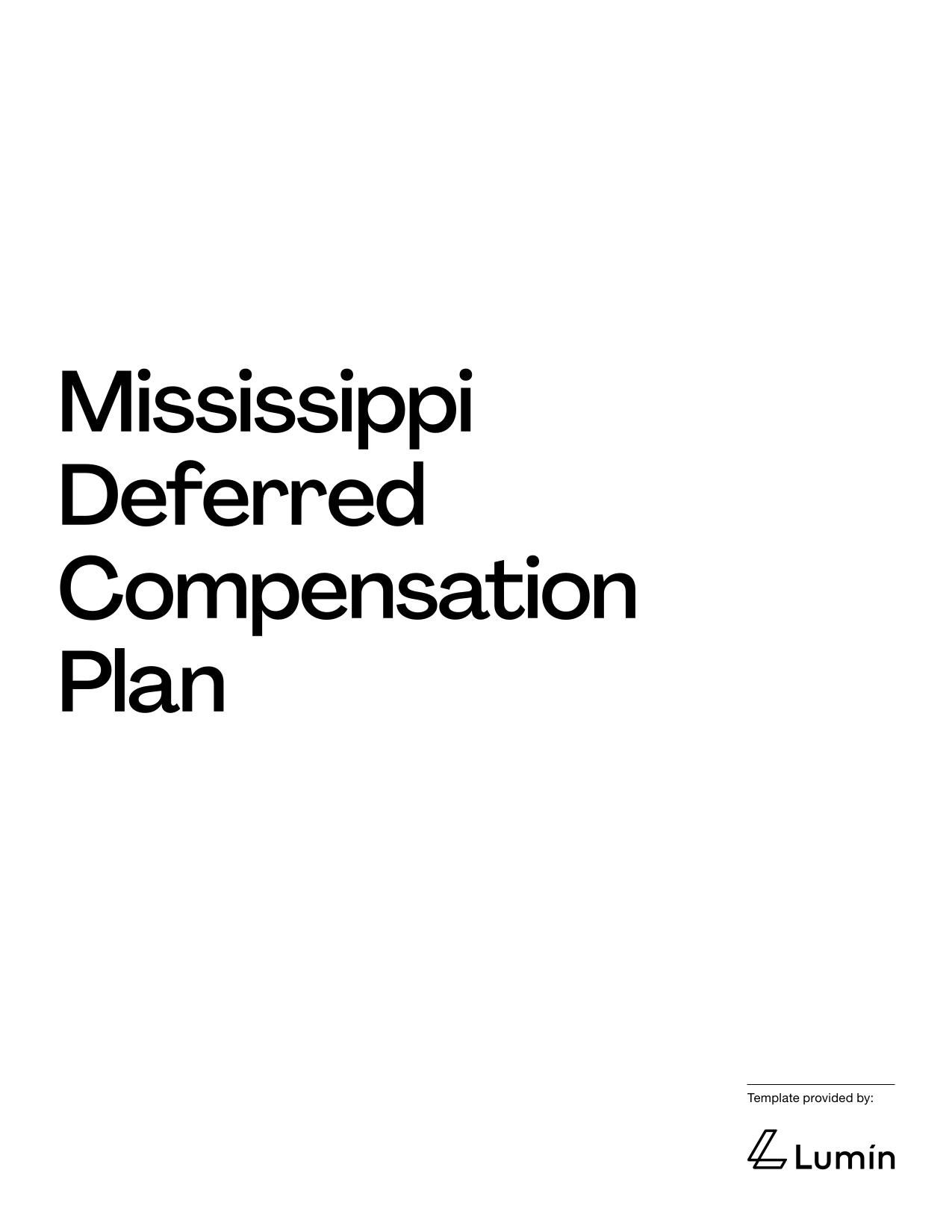 Mississippi Deferred Compensation Plan Template | Fill and sign with Lumin