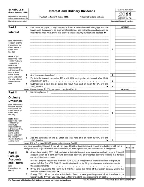 Form 1040A or 1040 (Schedule B) | Fill and sign online with Lumin