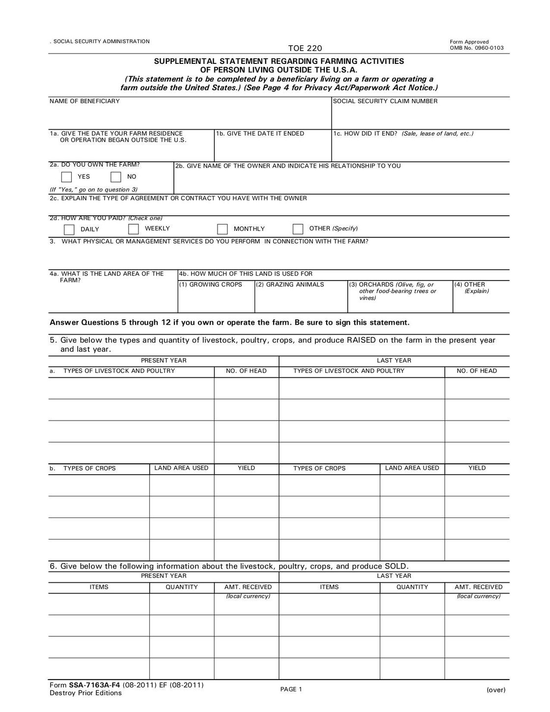 Form SSA-7163 | Fill and sign online with Lumin