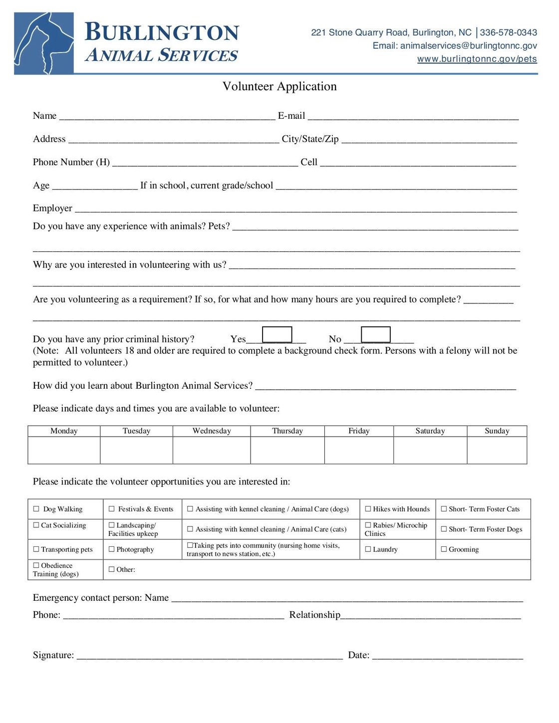 Volunteer Application | Fill and sign online with Lumin