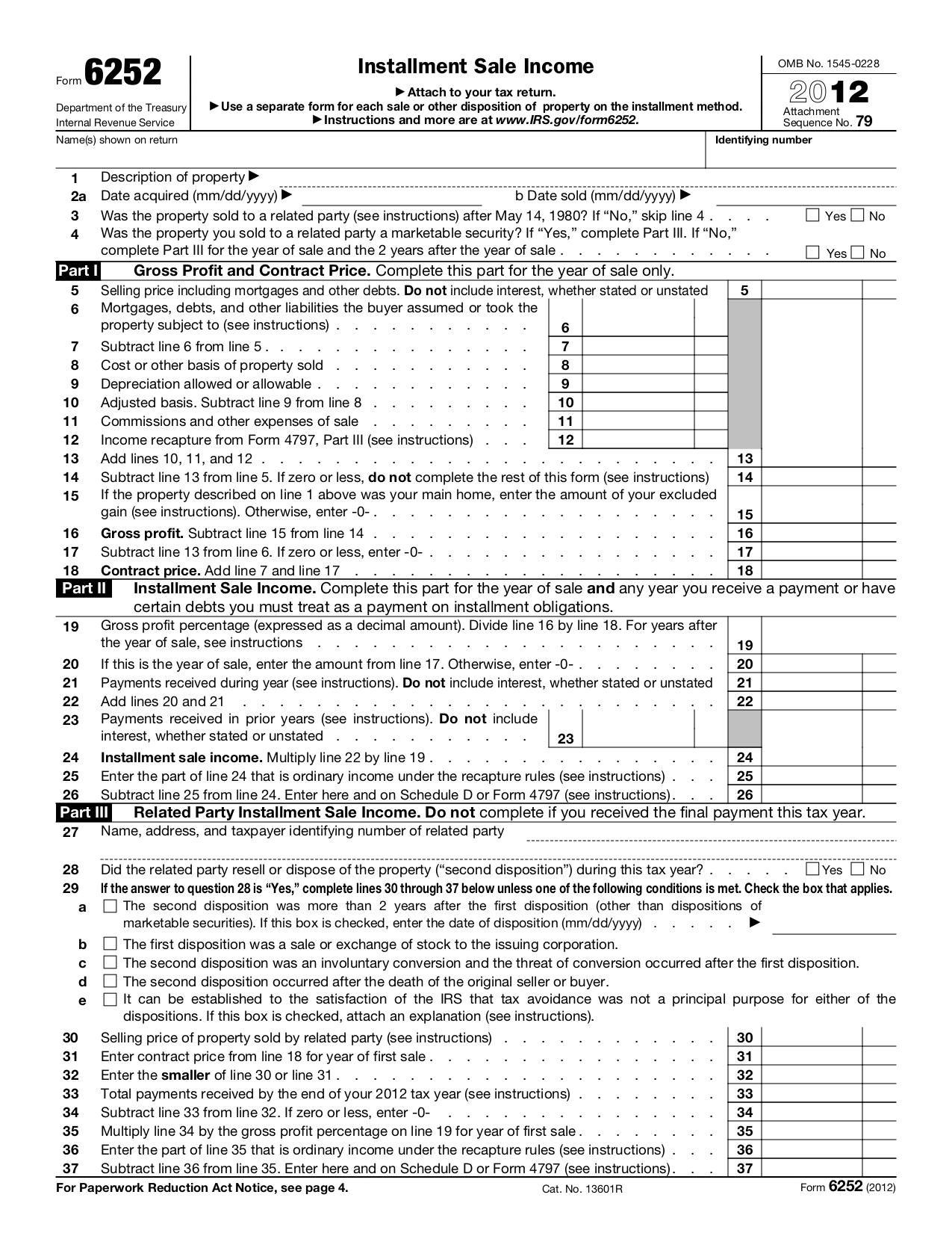 Form 6252 | Fill and sign online with Lumin