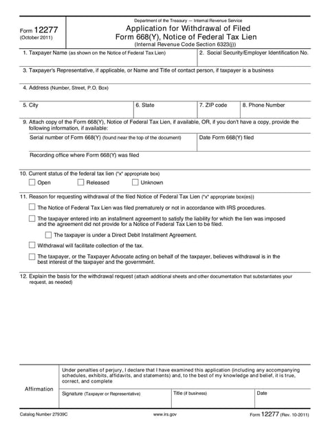 Form 12277 | Fill and sign online with Lumin