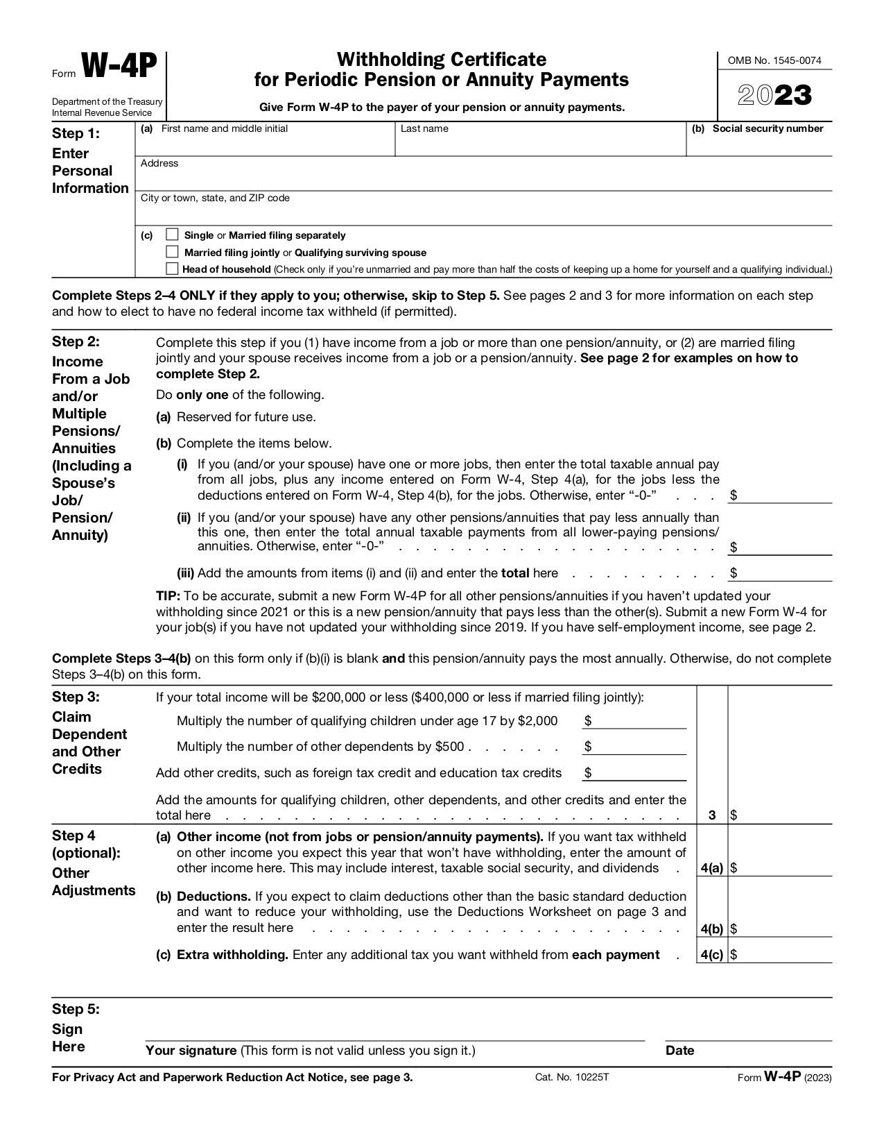 Form W-4P | Fill and sign online with Lumin