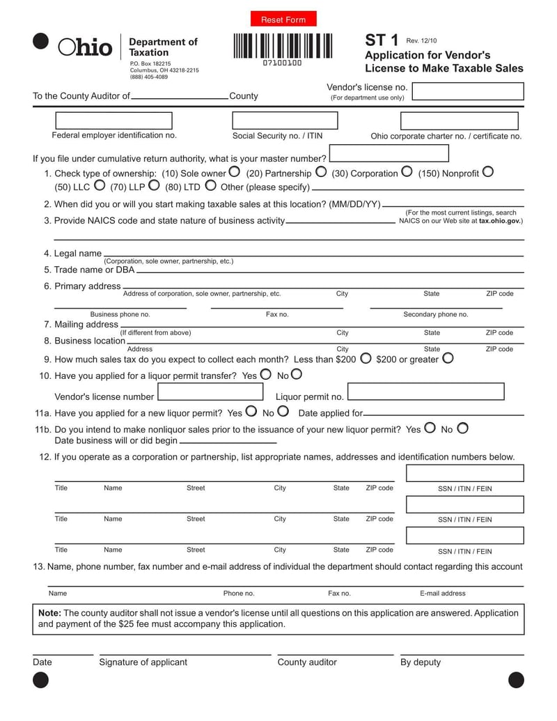 Form ST-1 | Fill and sign with Lumin