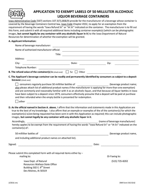 DNR Form 542-0142 | Fill and sign online with Lumin