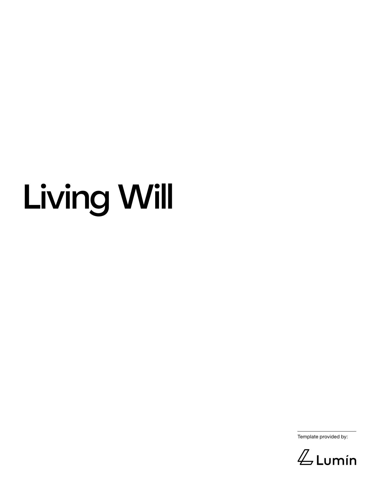 Living Will Template | Fill and sign with Lumin
