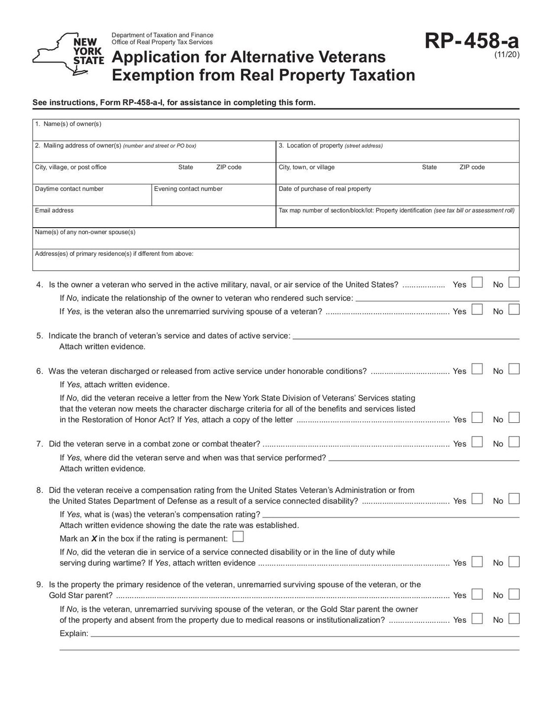 Form RP-458-a | Fill and sign online with Lumin