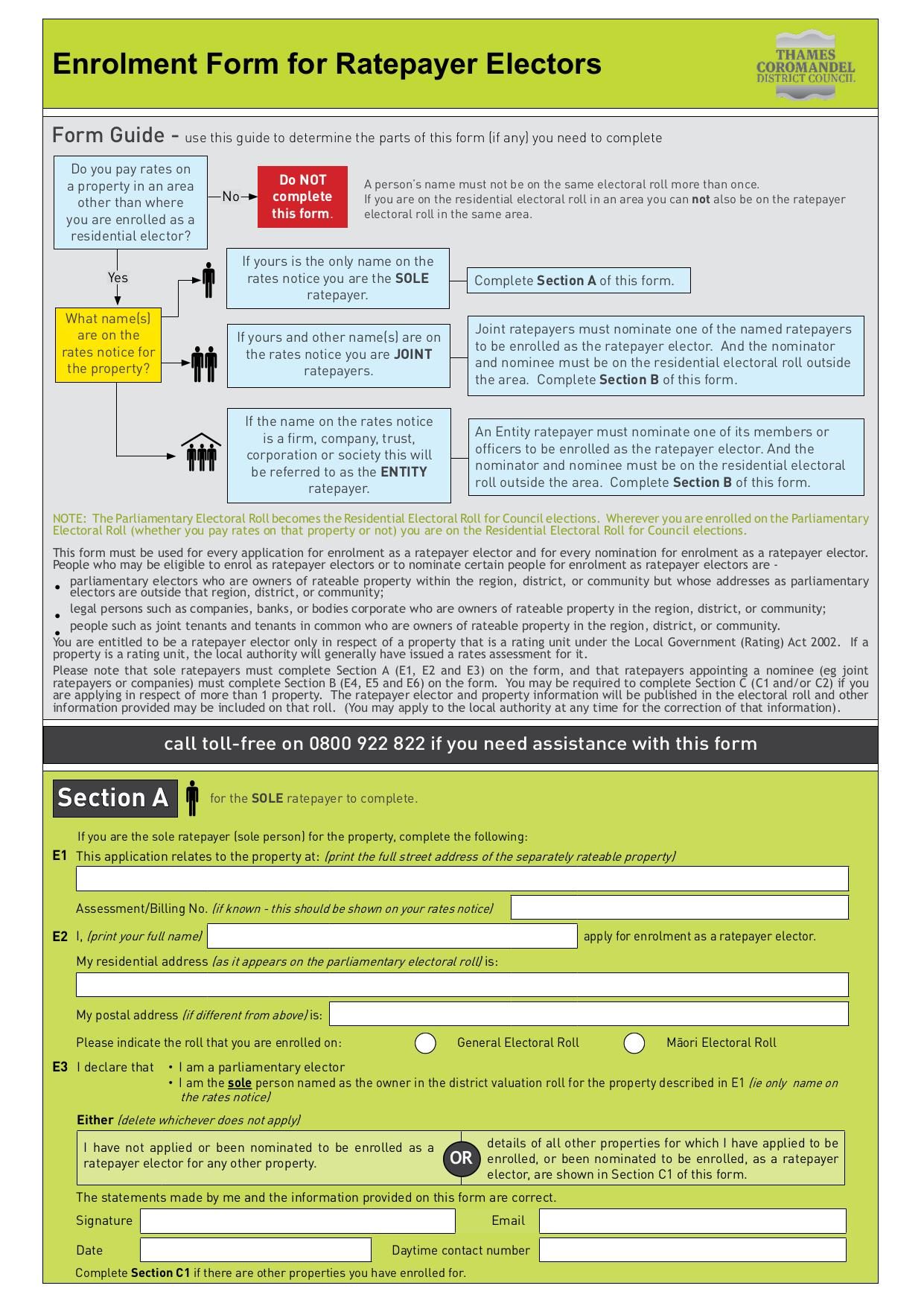Ratepayer Enrolment Form Tcdc Interactive | Fill and sign online with Lumin