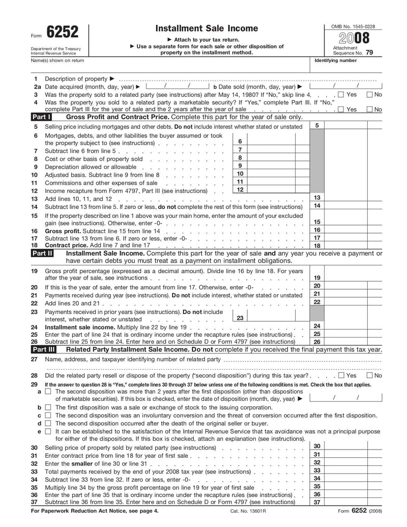 Form 6252 | Fill and sign online with Lumin