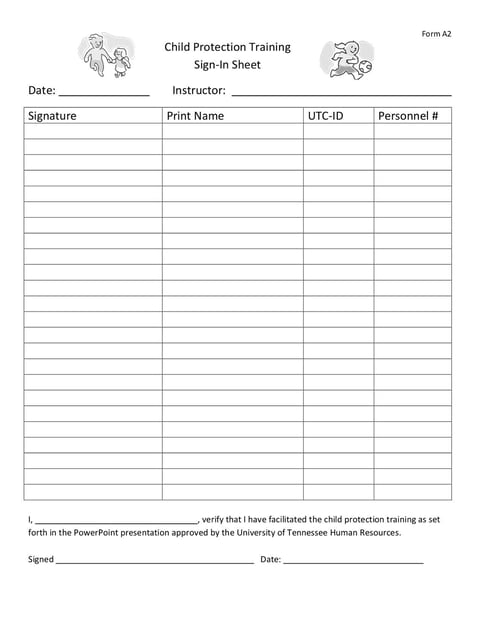 Parent Sign In Sheet Template