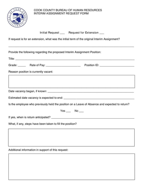 Interim Assignment Request Form | Fill and sign online with Lumin