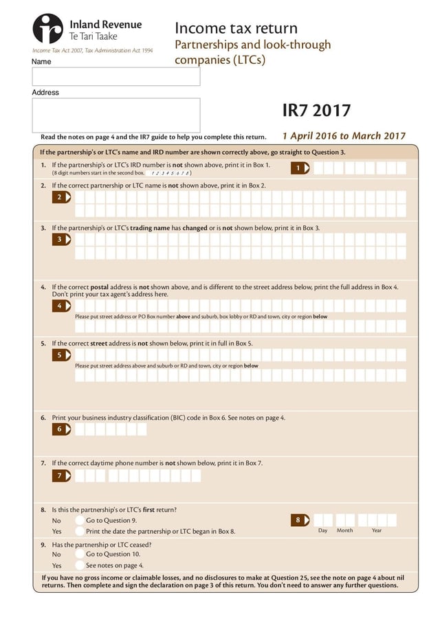Form IR7 | Fill and sign online with Lumin