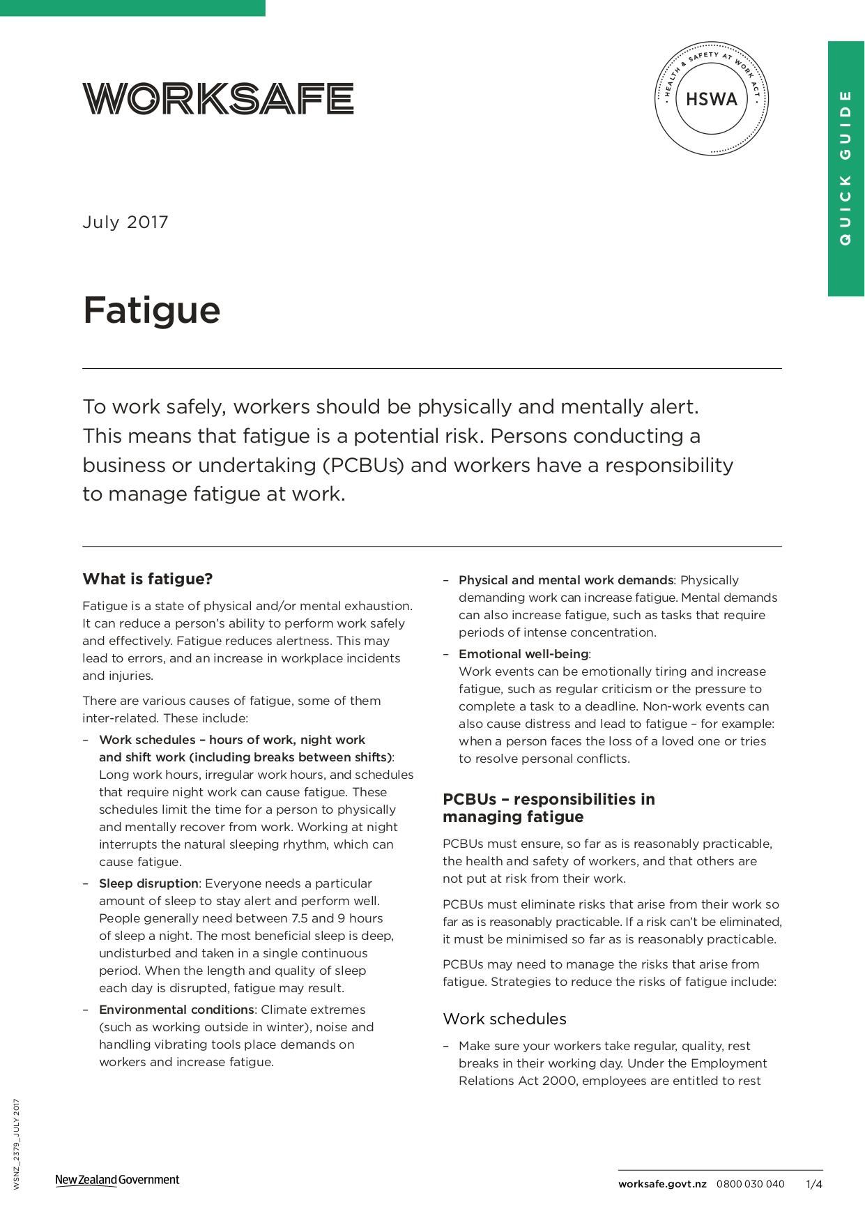 Worksafe Fatigue Guide | Fill and sign online with Lumin