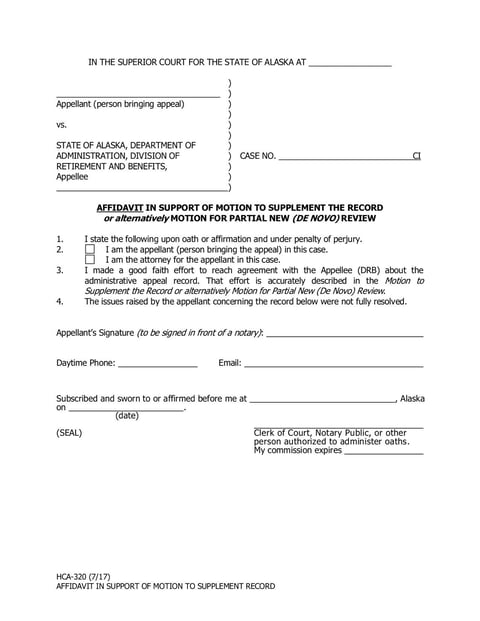 Form HCA-320 | Fill and sign online with Lumin