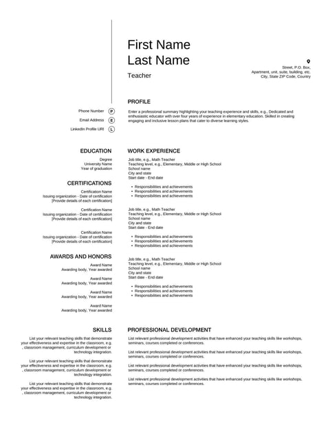 Teacher Resume Template | Fill and sign with Lumin