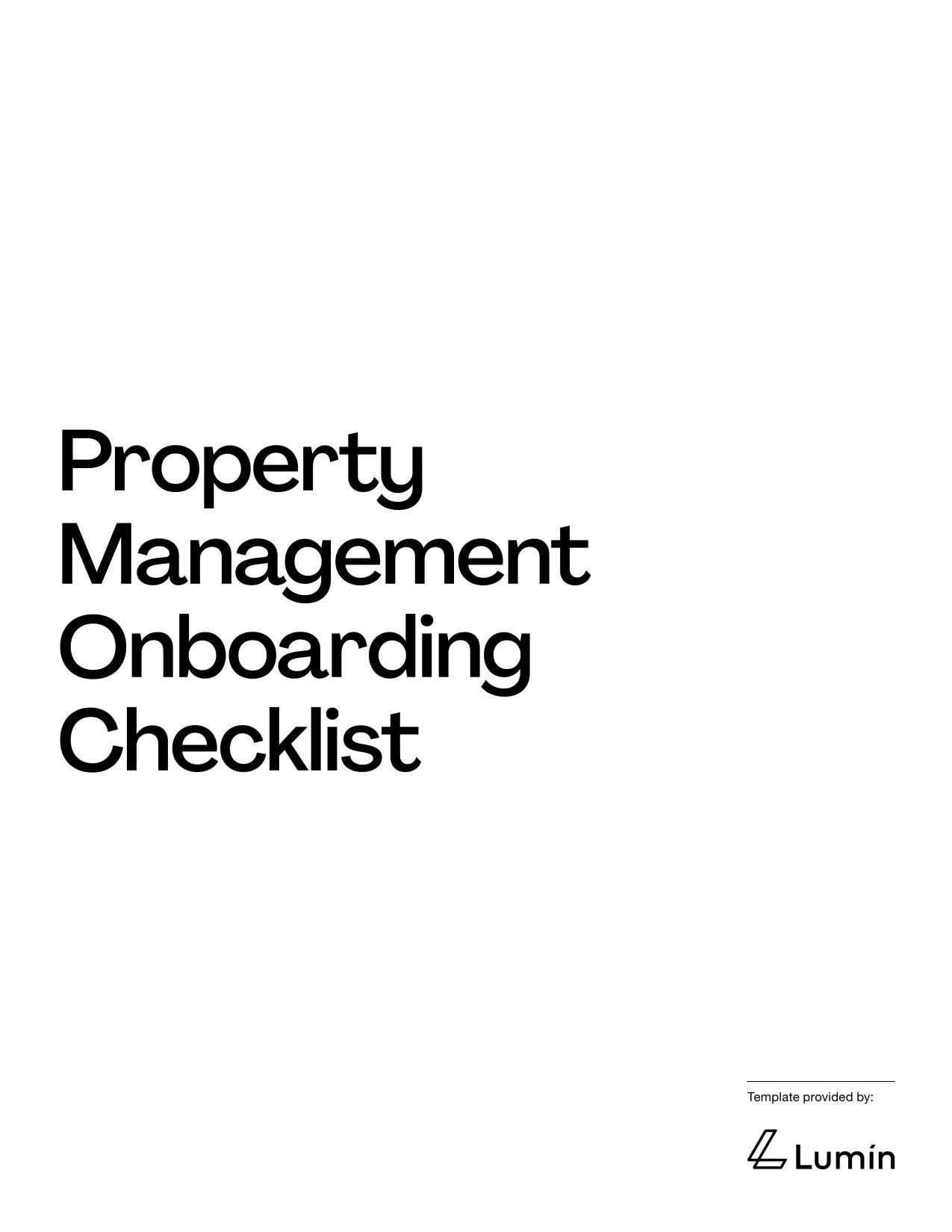 Property Management Onboarding Checklist Template | Fill and sign with ...