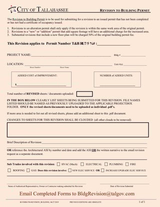 Revision to Building Permit Form | Fill and sign online with Lumin