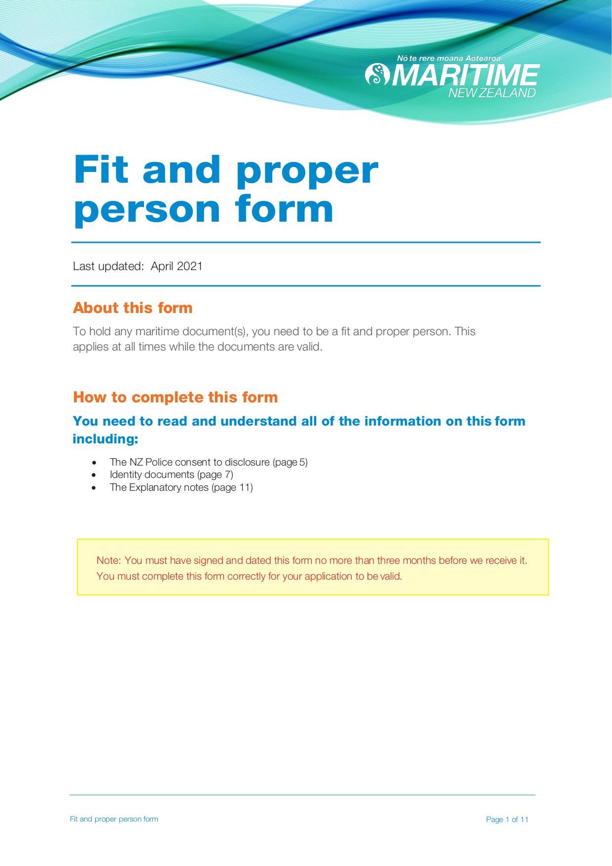 Fit and Proper Person MNZ Form | Fill and sign online with Lumin