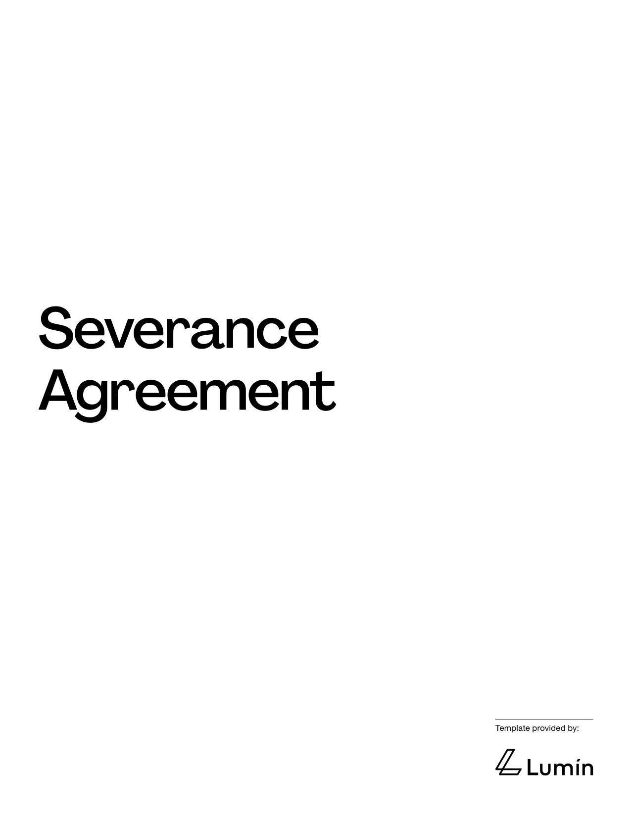 Severance Agreement Template | Fill and sign with Lumin