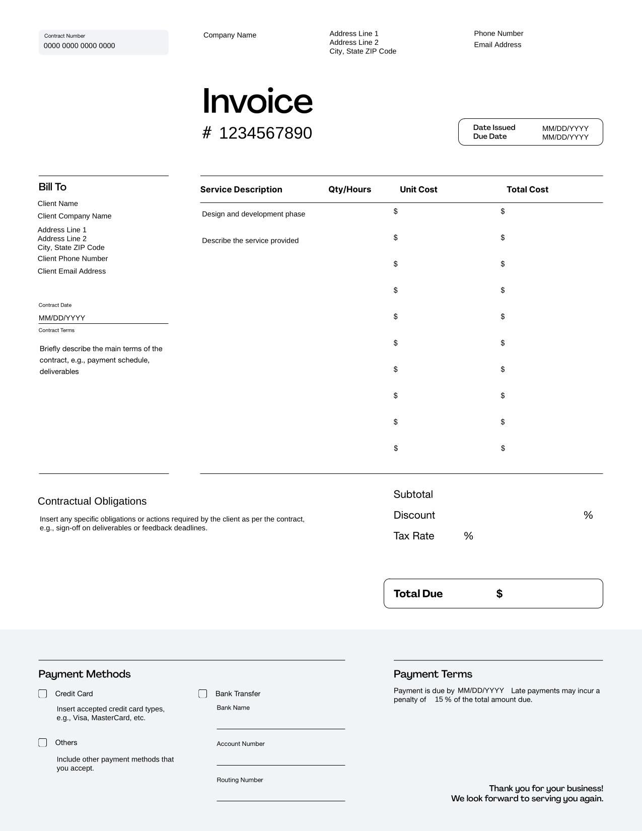 Contract Invoice Template | Fill and sign with Lumin