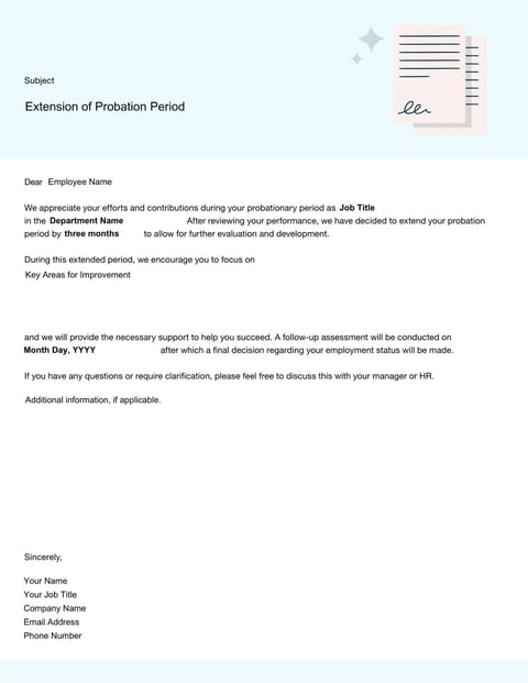 Probation Letter Format