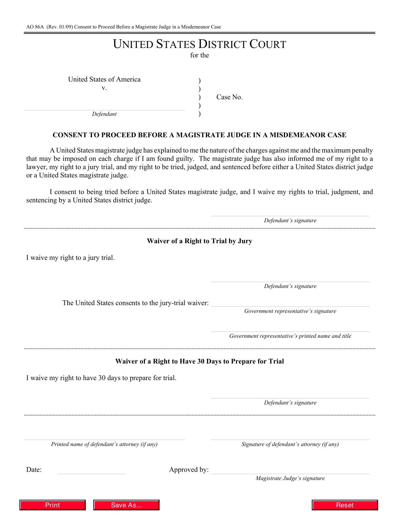 Form AO 86A | Fill and sign with Lumin