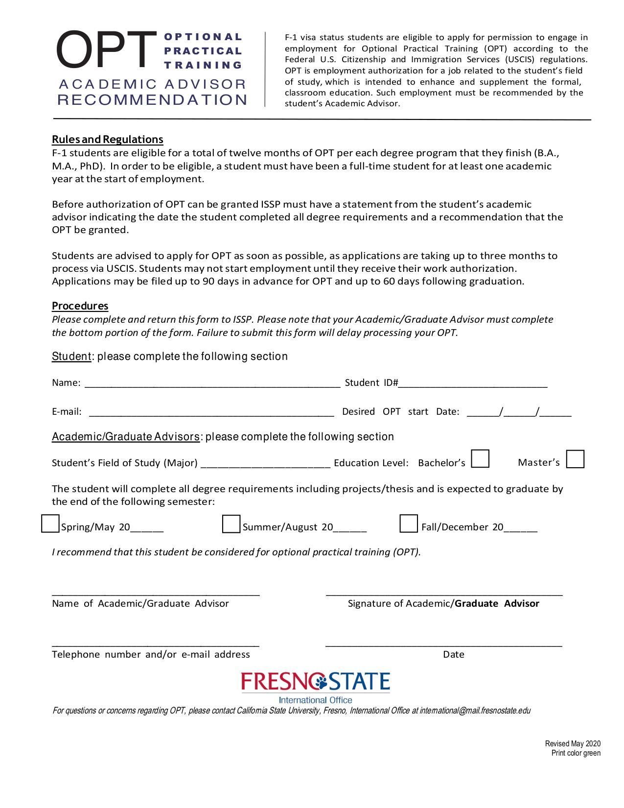 Advisor Recommendation Form | Fill and sign online with Lumin