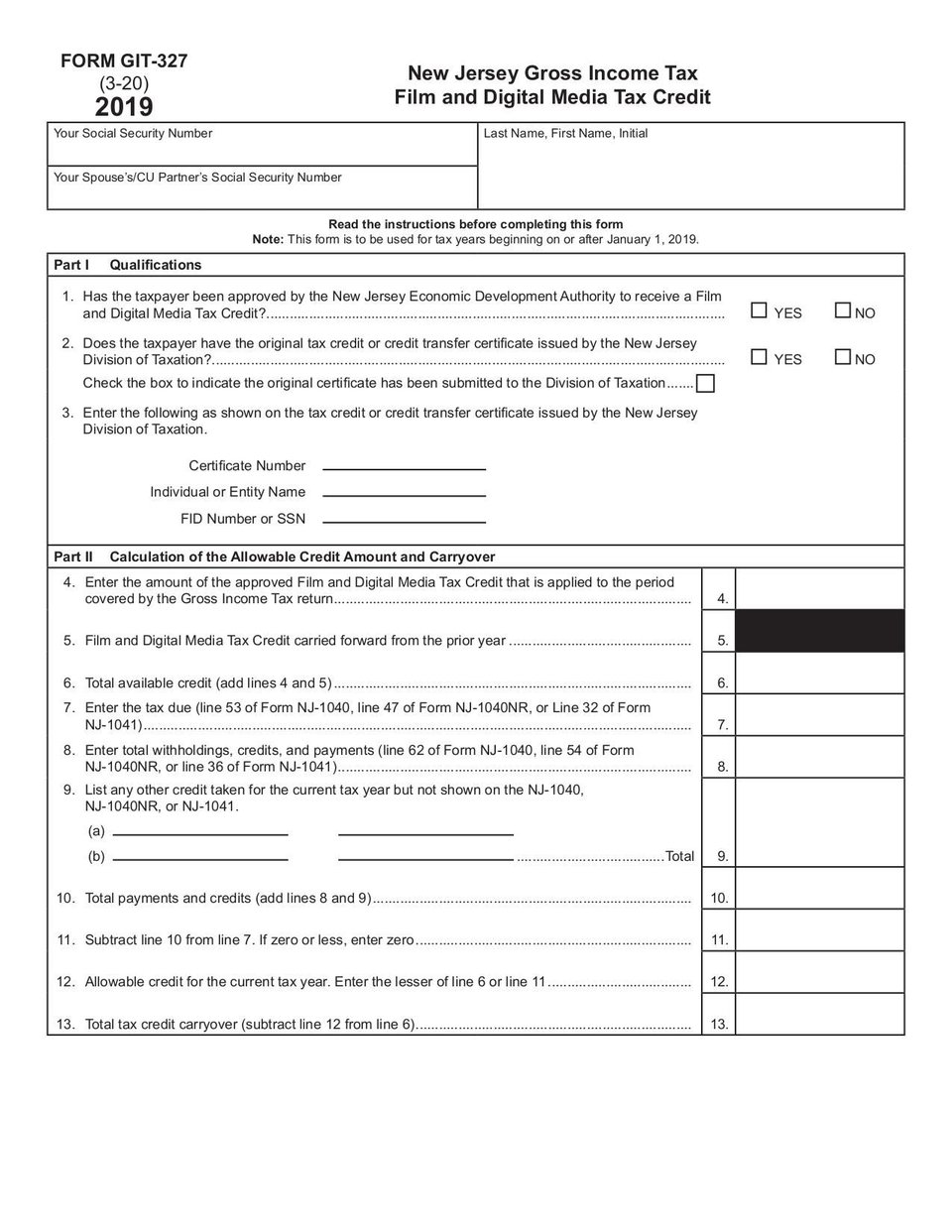 Form GIT-327 | Fill and sign online with Lumin