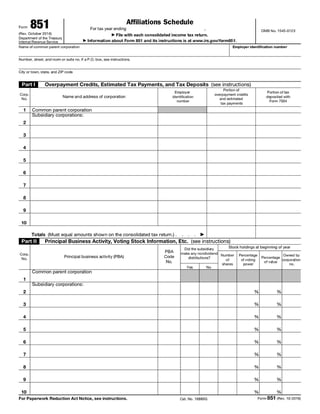 Form 851 | Fill and sign online with Lumin