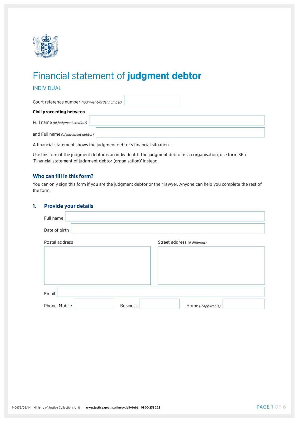 Financial Statement Individual Form 36 | Fill and sign online with Lumin