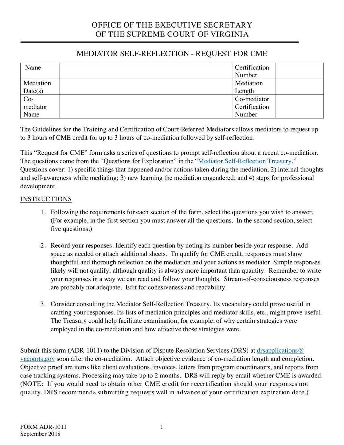 Form ADR 1011 | Fill and sign online with Lumin