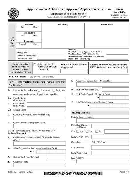 Form I-824 | Fill and sign online with Lumin