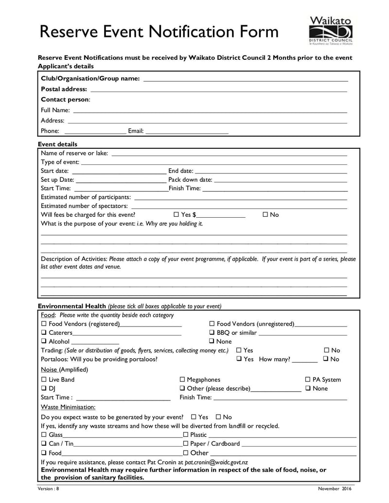 Reserve Event Notification Form V10 | Fill and sign online with Lumin