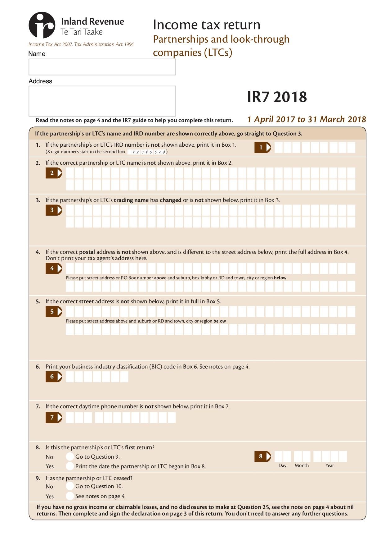 Form IR7 | Fill and sign online with Lumin